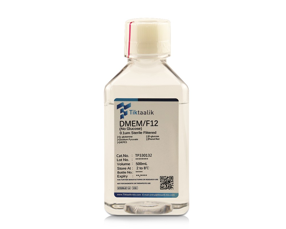 DMEM/F12无糖无酚红（含L-谷氨酰胺和HEPES，不含酚红）